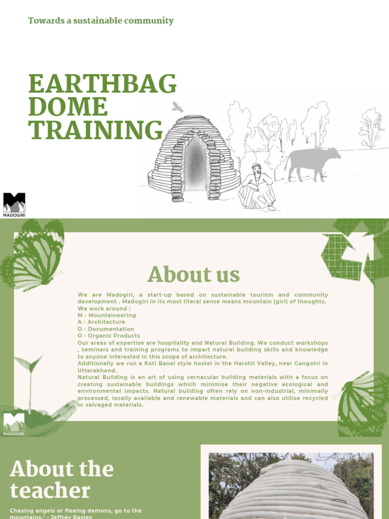 Earthbag Dome Training Dec | PDF | Building Engineering | Building ...
