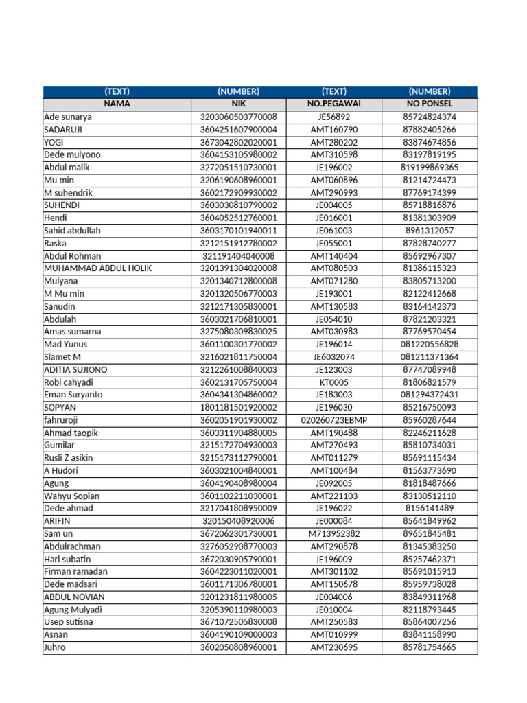 Template Master Pasien DCU | PDF