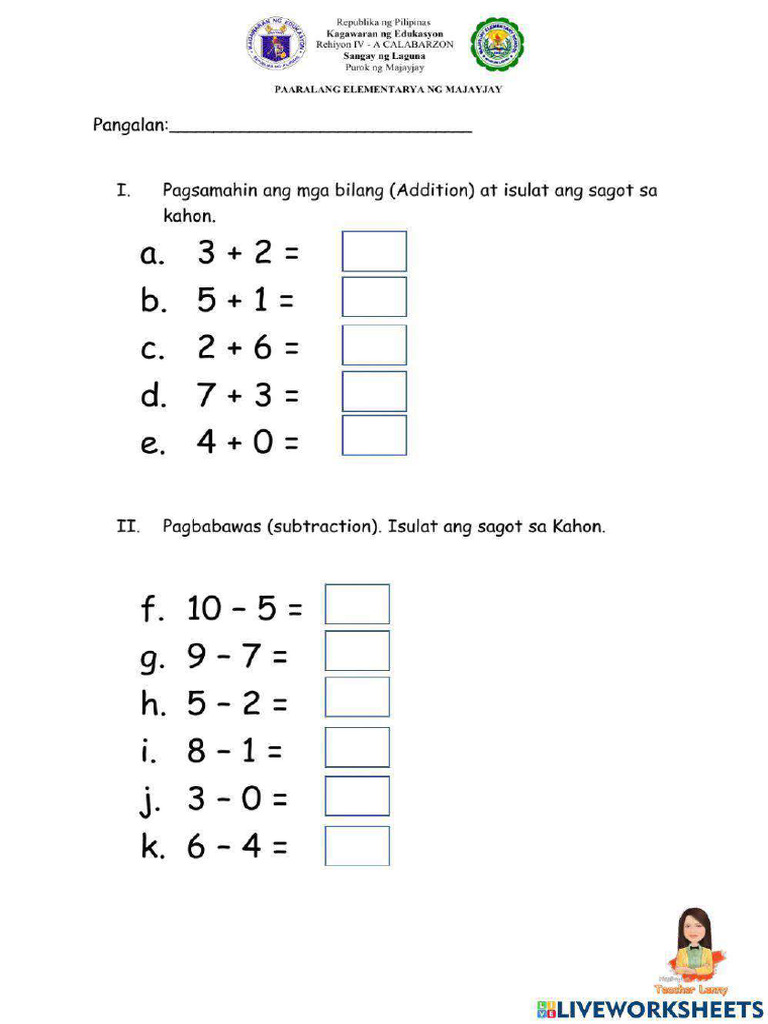 Addtion and Subtraction | PDF