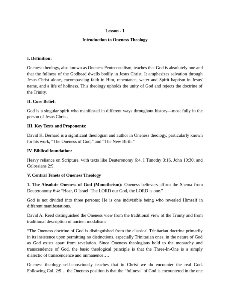 Bibliology | PDF | Oneness Pentecostalism | Trinity