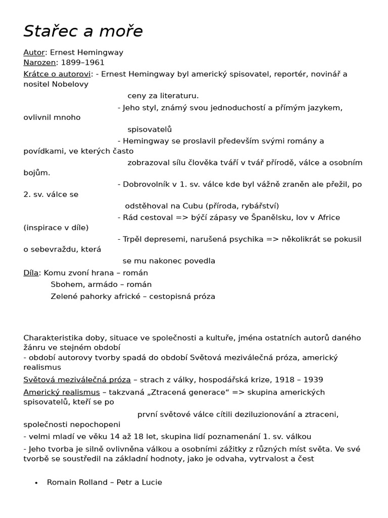 Stařec a Moře | PDF