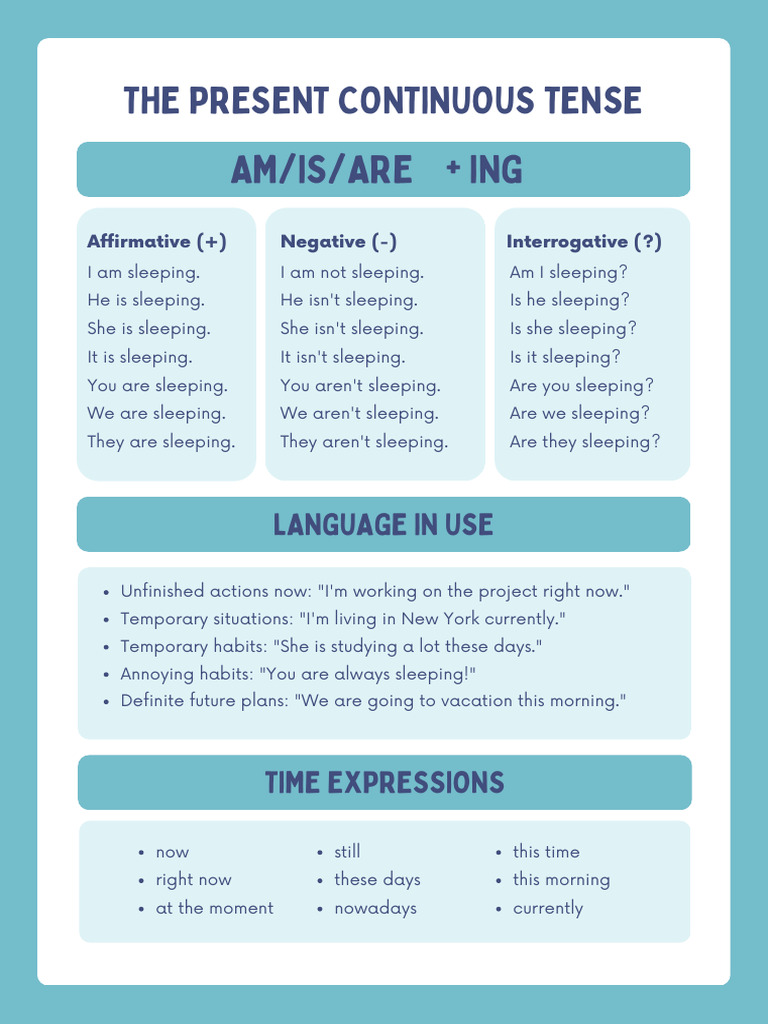 Present continuous | PDF | Languages | Foreign Language Studies