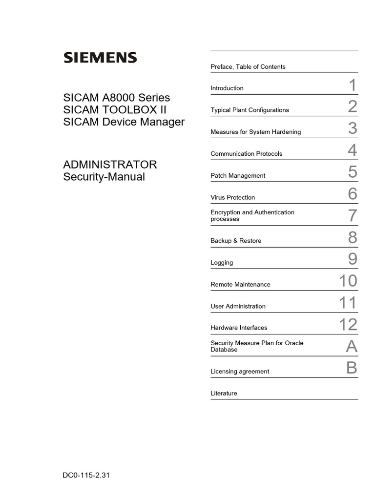 SICAM A8000 Series Sicam Toolbox Ii SICAM Device Manager Administrator ...