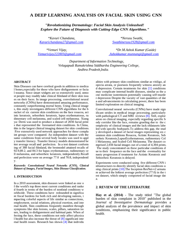 Ieee Paper Format Template Pdf Deep Learning Dermatology