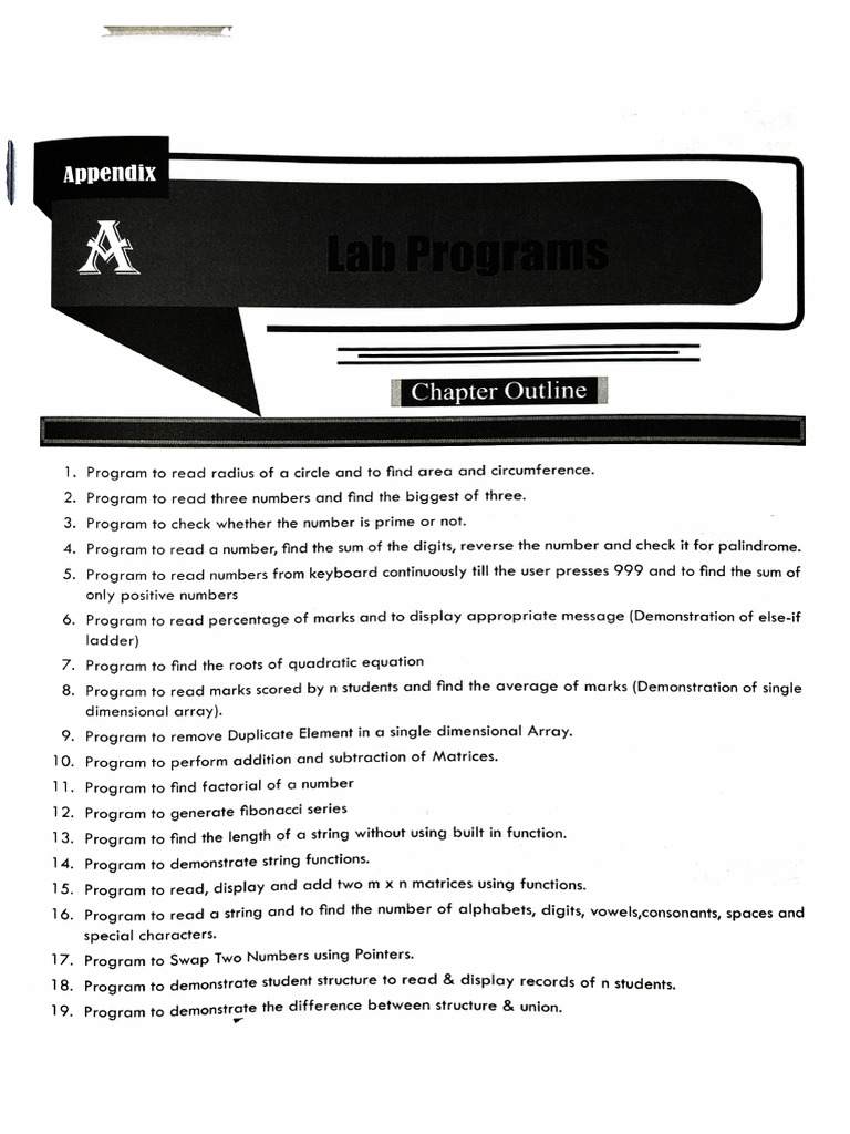 PST Lab Programs | PDF