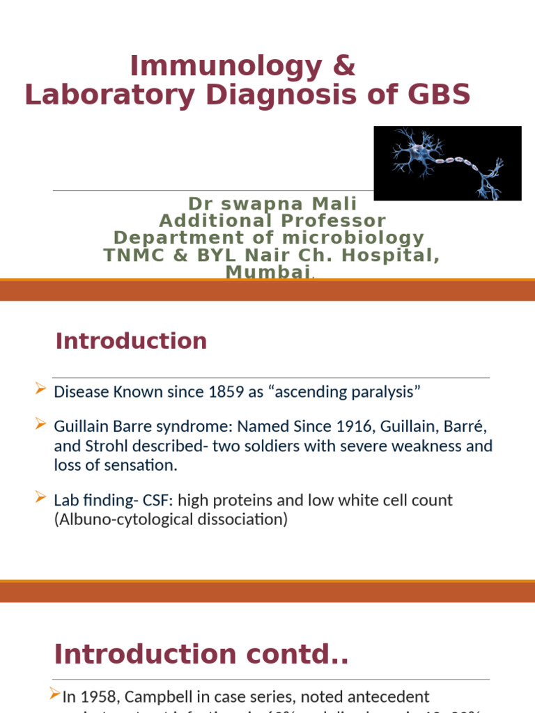 GBS Immunology & Lab Diagnosis | PDF | Myelin | Immunology