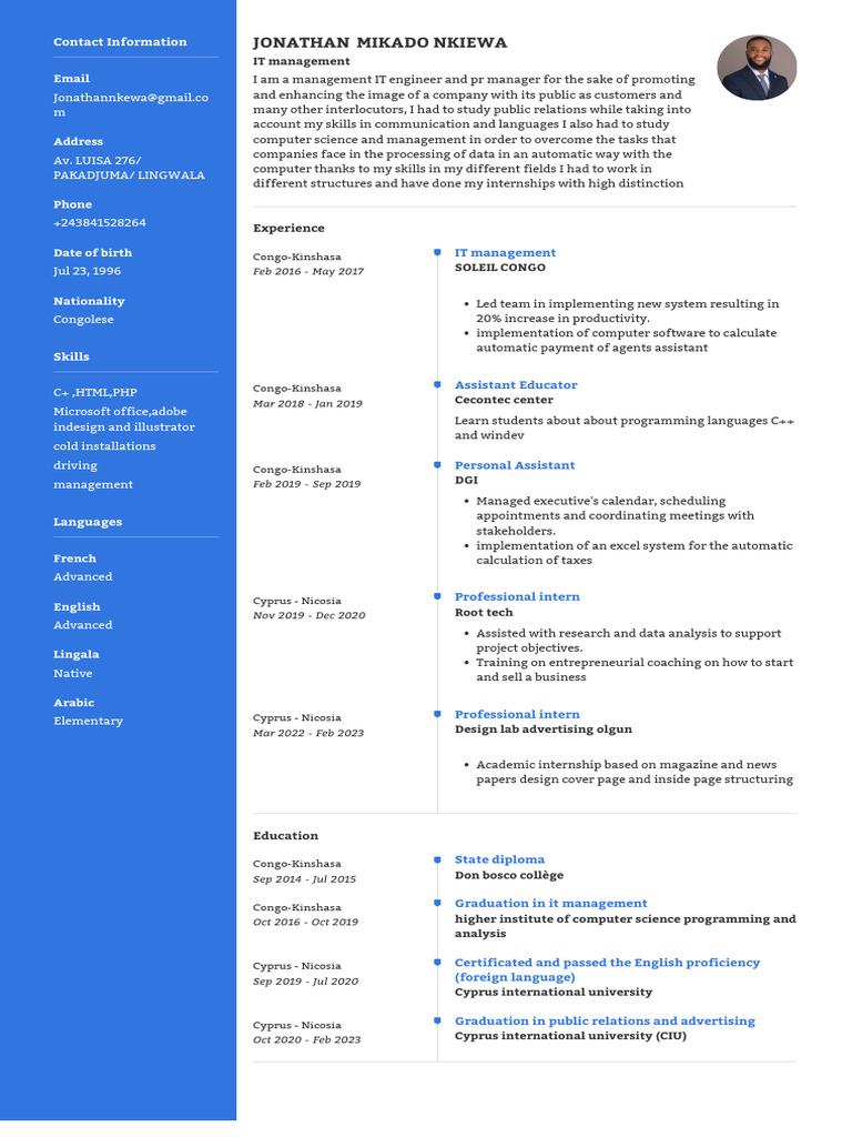 JONATHAN-CV (1) | PDF | Computing