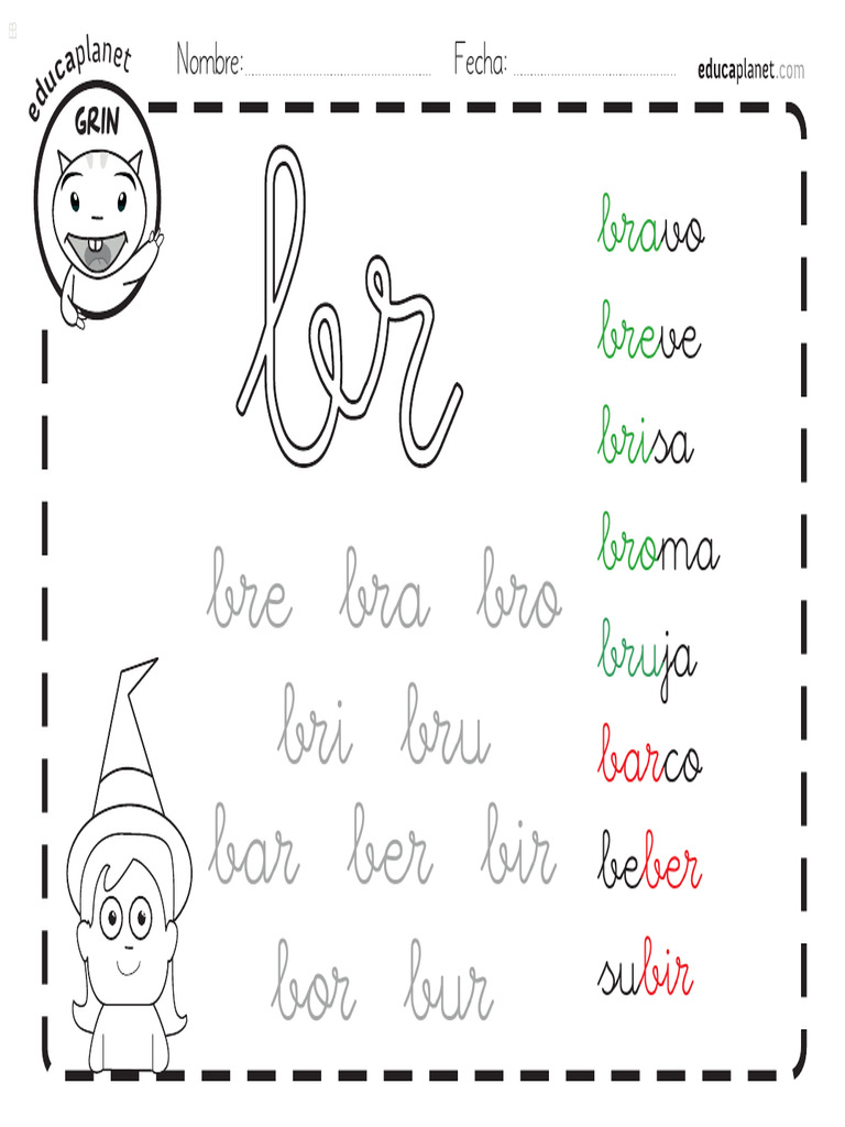 Cuadernillo Silabas Trabadas R Enlazada Educaplanet | PDF