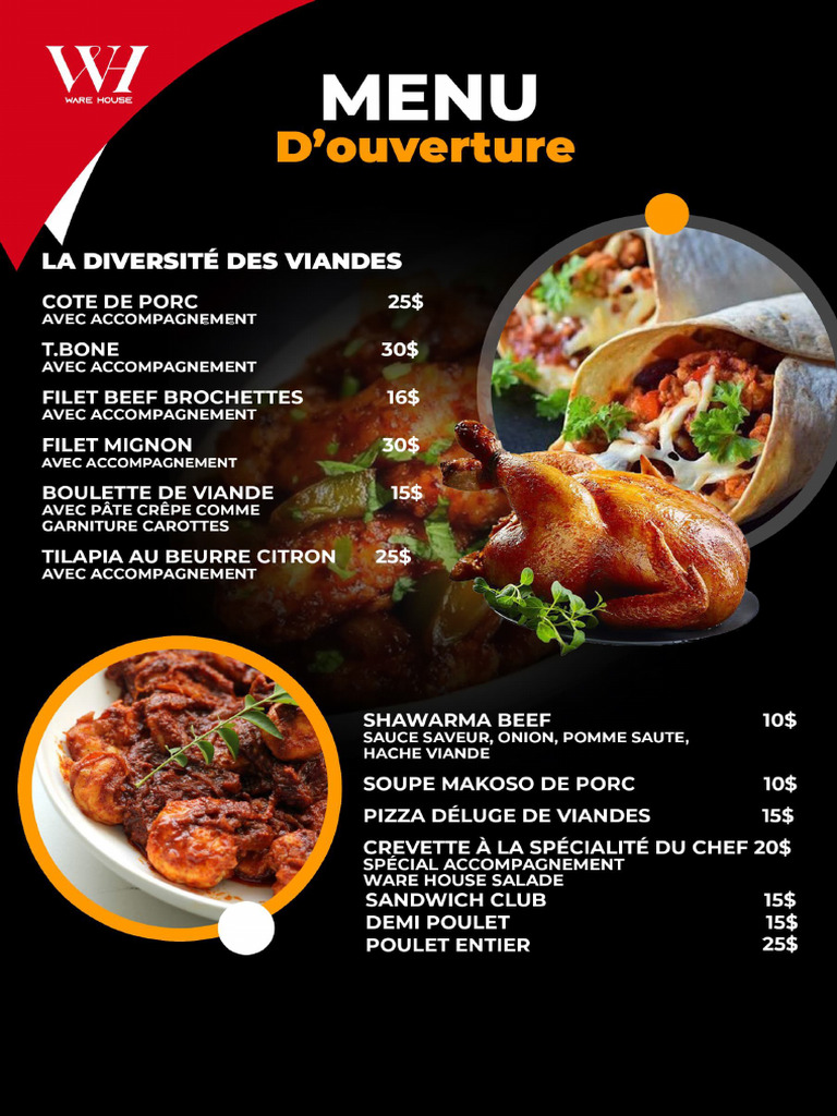 Warehouse Menu Restaurant | PDF