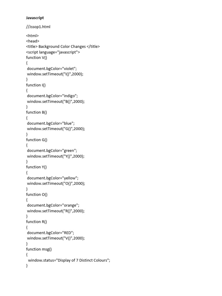 JavaScript Color Change and Vowel Count | PDF | Java Script | Software