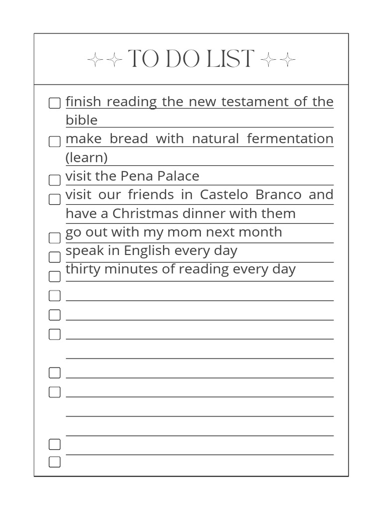 My To Do List-2 | PDF