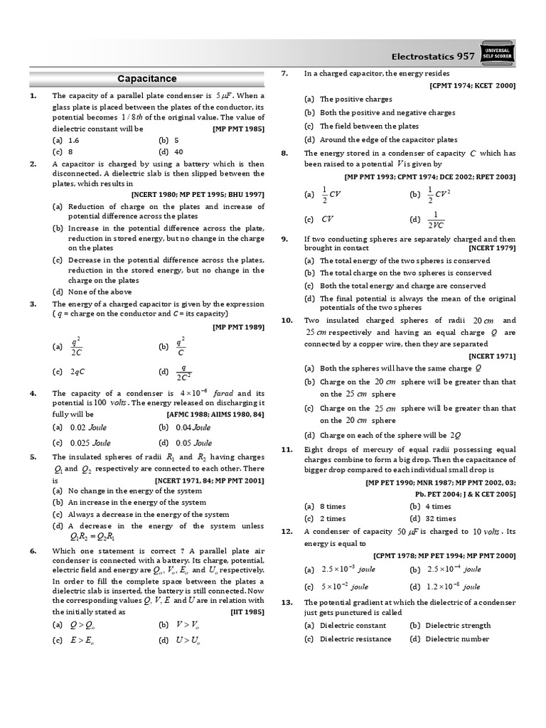 03-Assignment-II Capacitance PDF | PDF | Capacitor | Capacitance