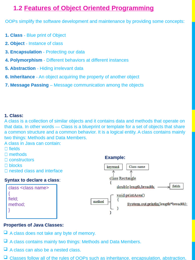OOP CS3391 UNIT-1 (Lecture Note-3) | PDF | Class (Computer Programming) | Method (Computer ...