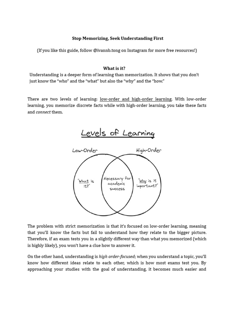 Understanding Over Memorization | PDF | Learning | Concept