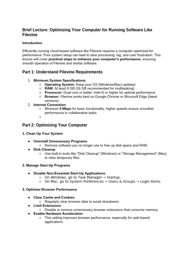 Brief Lecture_ Optimizing Your Computer | PDF | Operating System | Microsoft Windows