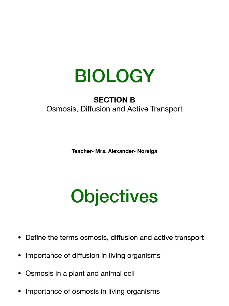 Osmosis, Diffusion & Active Transport Explained | PDF | Osmosis | Chemistry
