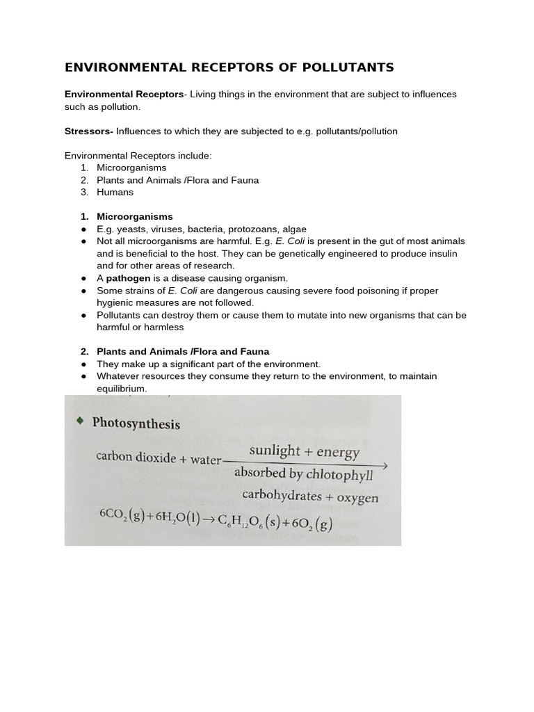 ENVIRONMENTAL RECEPTORS | PDF