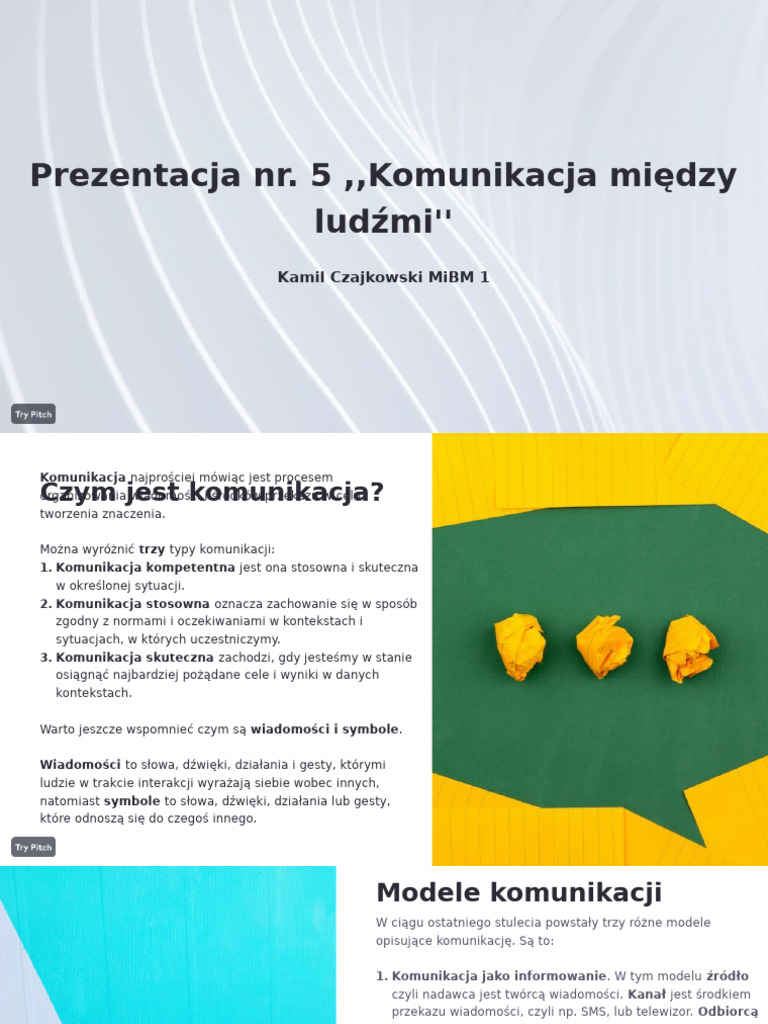 Prezentacja Nr.5 ,,komunikacja Między Ludźmi'' | PDF