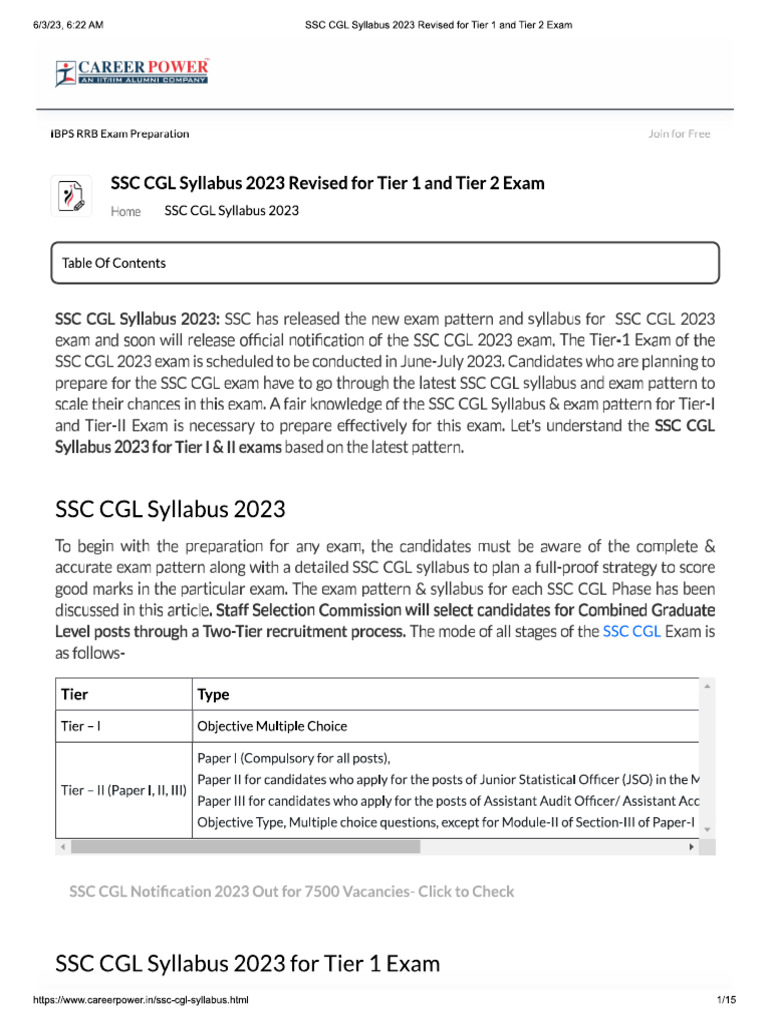 SSC CGL Syllabus | PDF