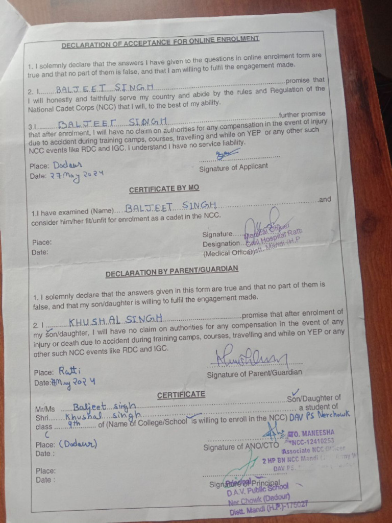 Ncc Enrollment | PDF