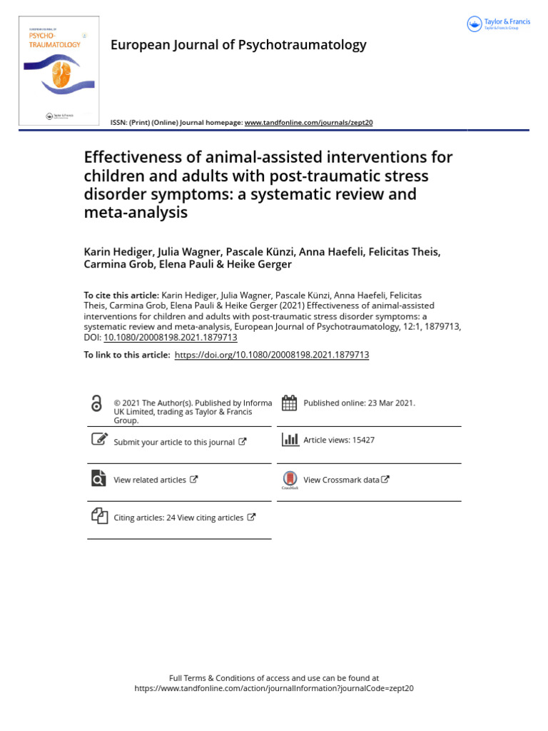 Effectiveness of Animal-Assisted Interventions For Children and Adults ...
