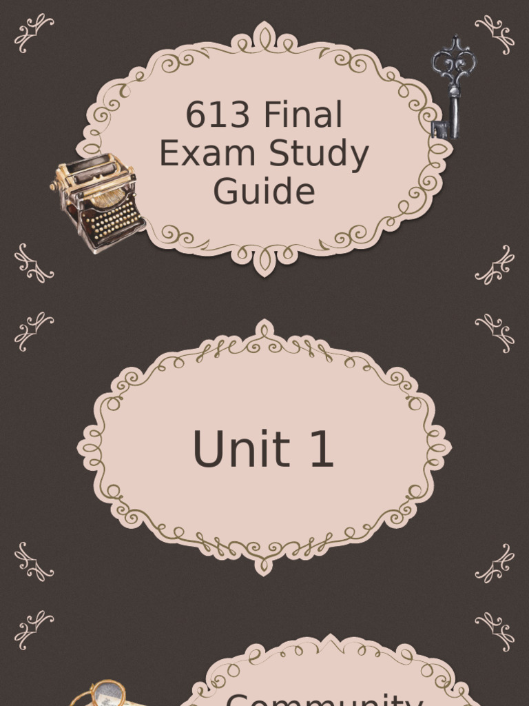 613 Final Exam Study Guide | PDF | Behavior | Psychological Trauma