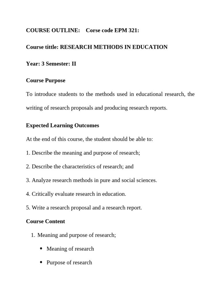 EPM 321: Research Methods Overview | PDF | Qualitative Research | Level ...