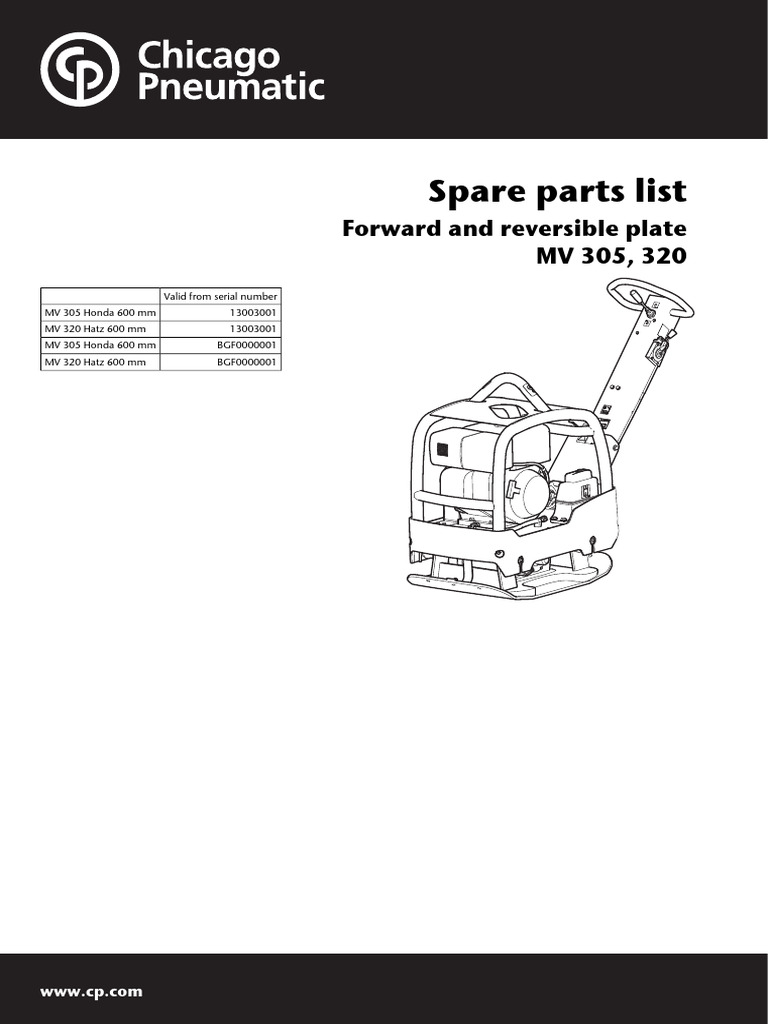 ATS CP Compactor MV 305 Parts List | PDF | Belt (Mechanical) | Screw