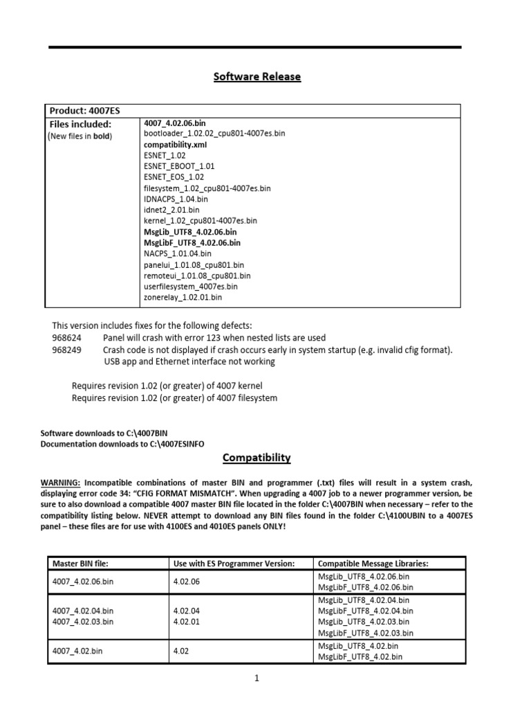 4007 Software Release | PDF | Computer File | Operating System Technology