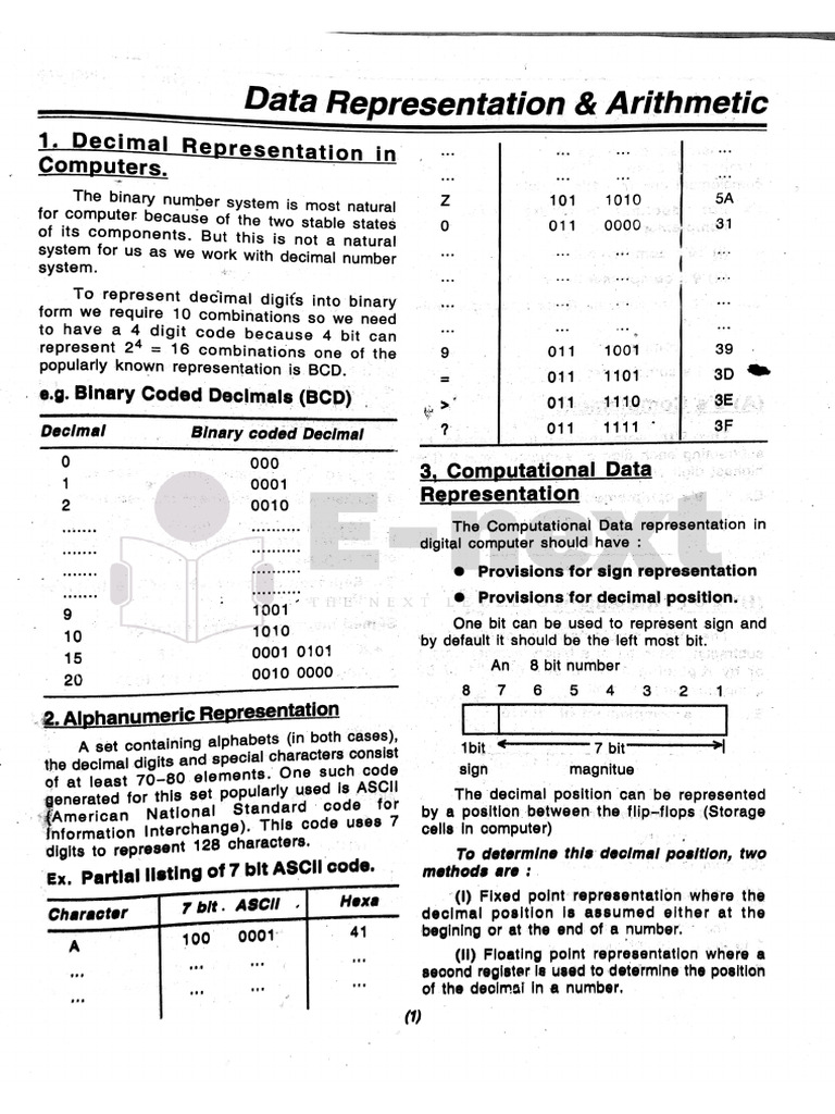 28-Data Representation & Arithmetic (E-Next - In) | PDF