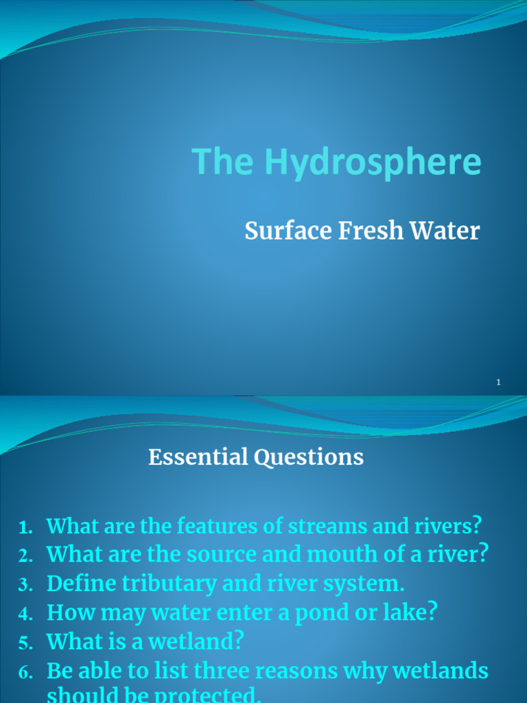 Notes #3 - Surface Fresh Water | PDF | Lake | Wetland