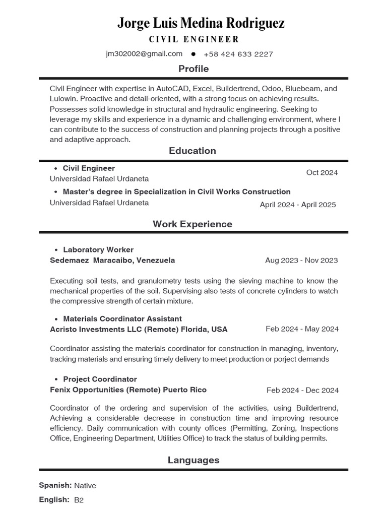 CV - Jorge Luis Medina | PDF