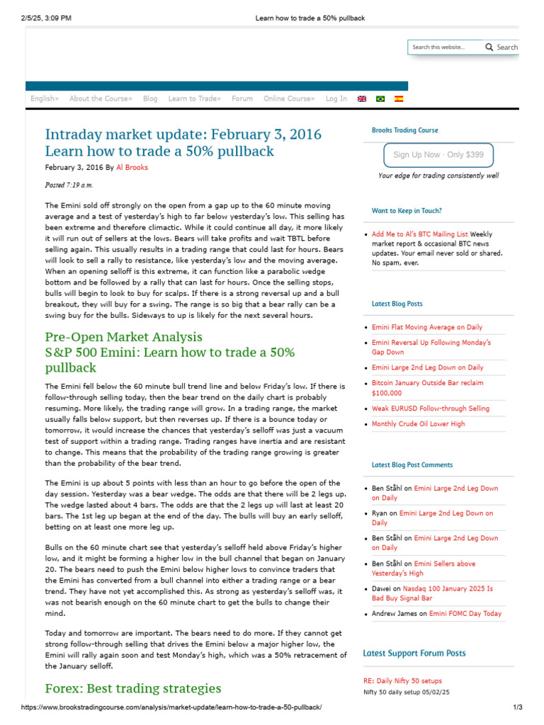 Learn how to trade a 50% pullback | PDF | Day Trading | Financial Markets