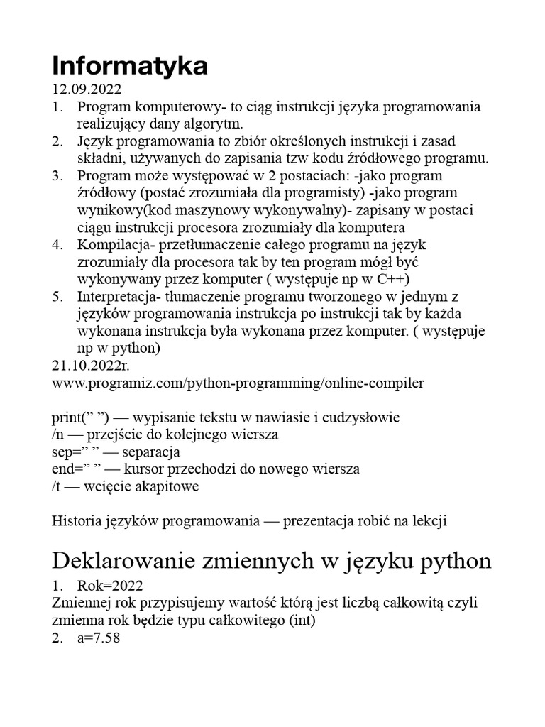 Informatyka | PDF