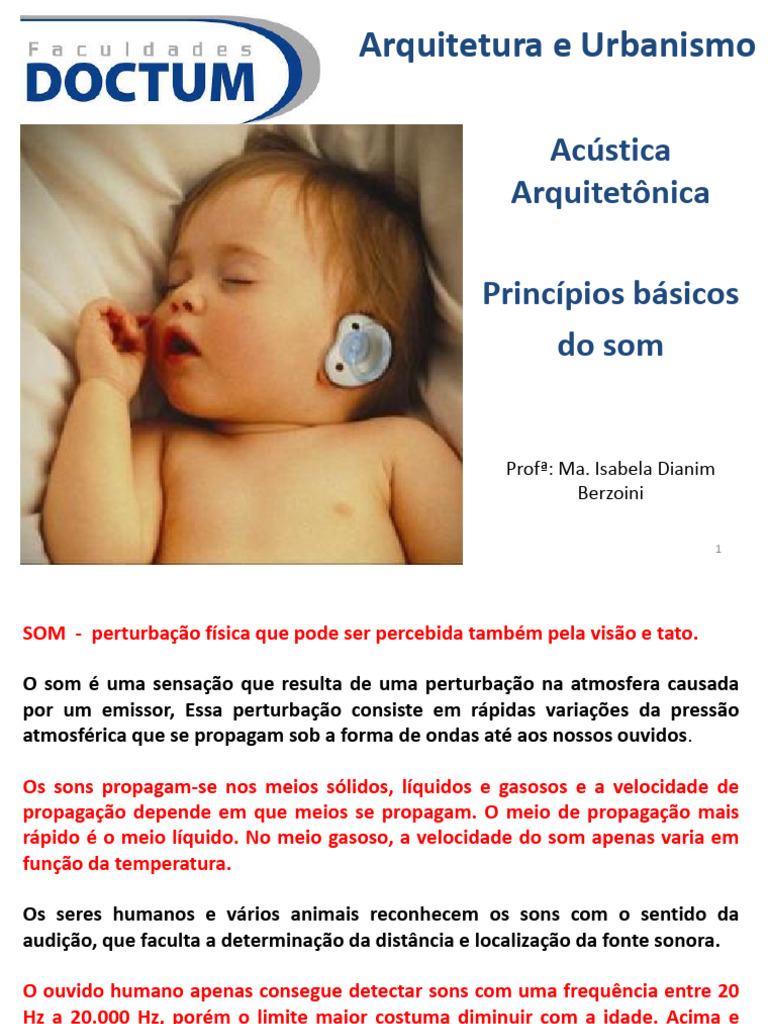 Aulas 01 e 02 - Princípios Básicos Do Som | PDF | Som | Frequência