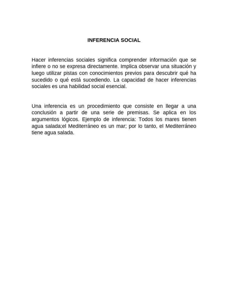 Comprendiendo la Inferencia Social | PDF