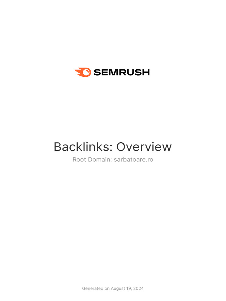 Semrush-Backlinks__Overview-Root_Domain__sarbatoare_ro-19th_Aug_2024 | PDF | Internet & Web ...