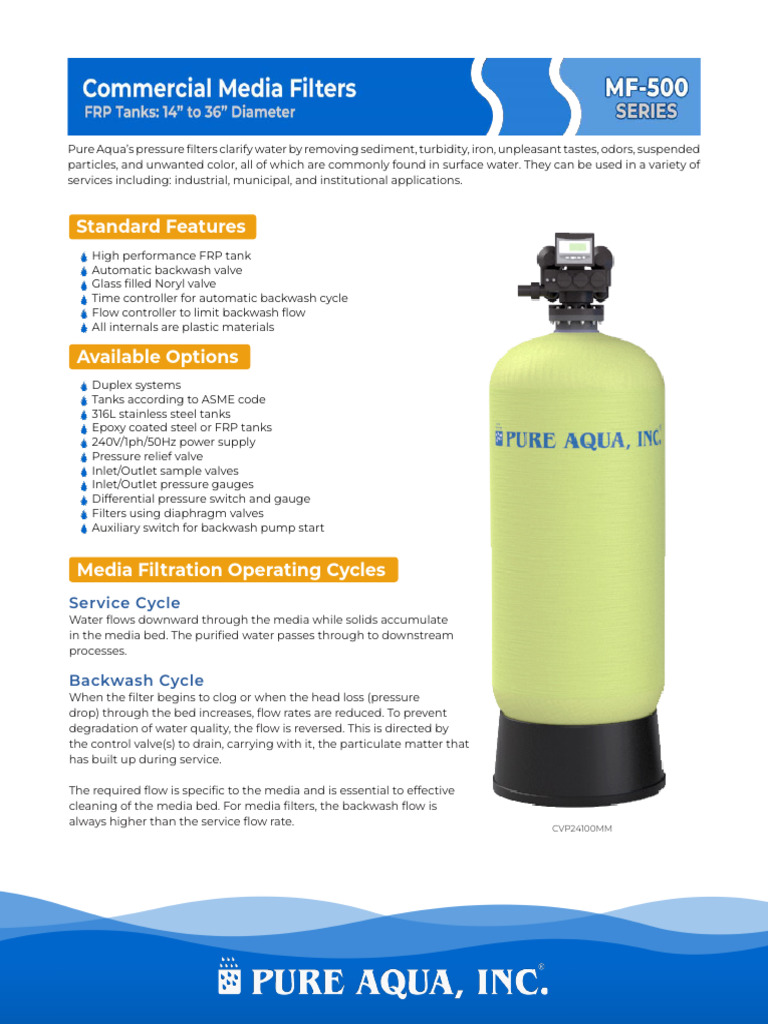 Commercial FRP Water Media Filtration System | PDF | Water Purification ...