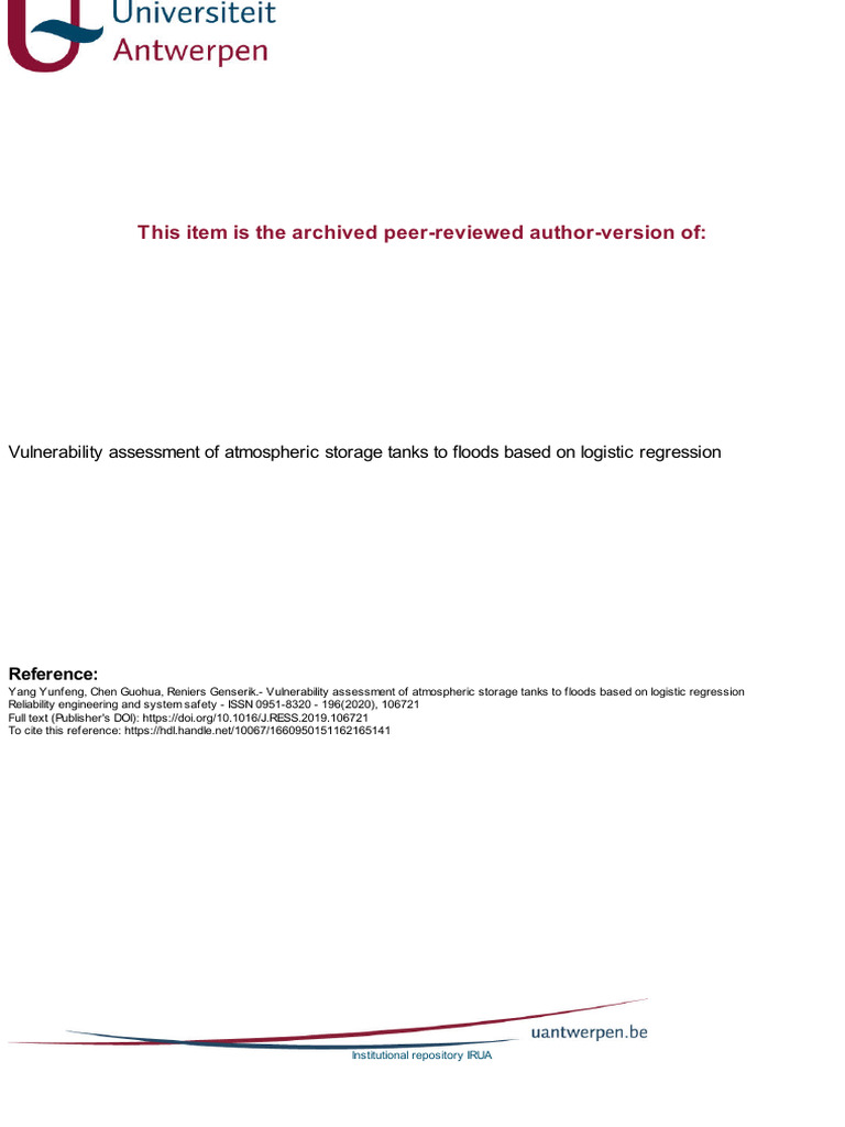 Flood Vulnerability of Storage Tanks | PDF | Buoyancy | Buckling