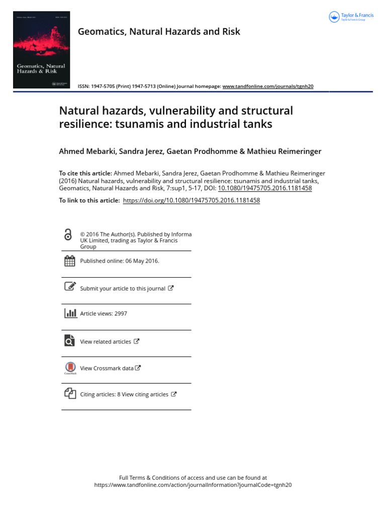 Natural Hazards Vulnerability and Structural Resilience Tsunamis and ...