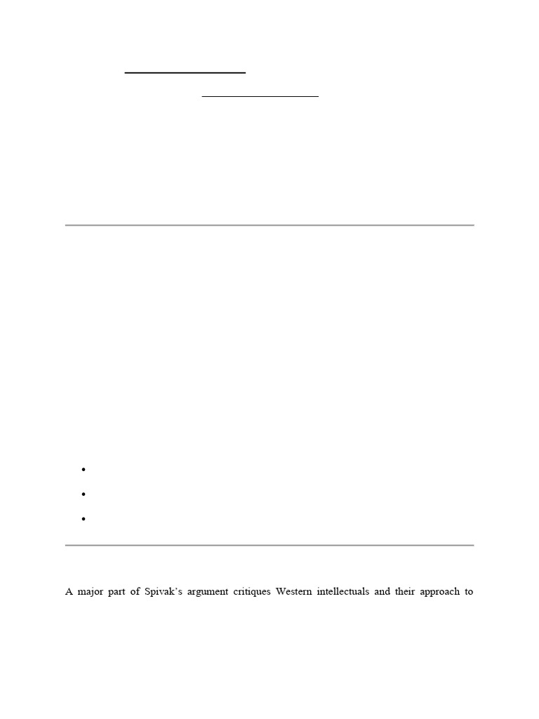 Can The Subaltern Speak | PDF | Postcolonialism | Critical Theory