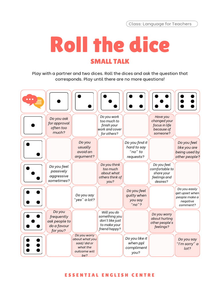 Dice Game for Language Teachers | PDF | Social Psychology | Psychology