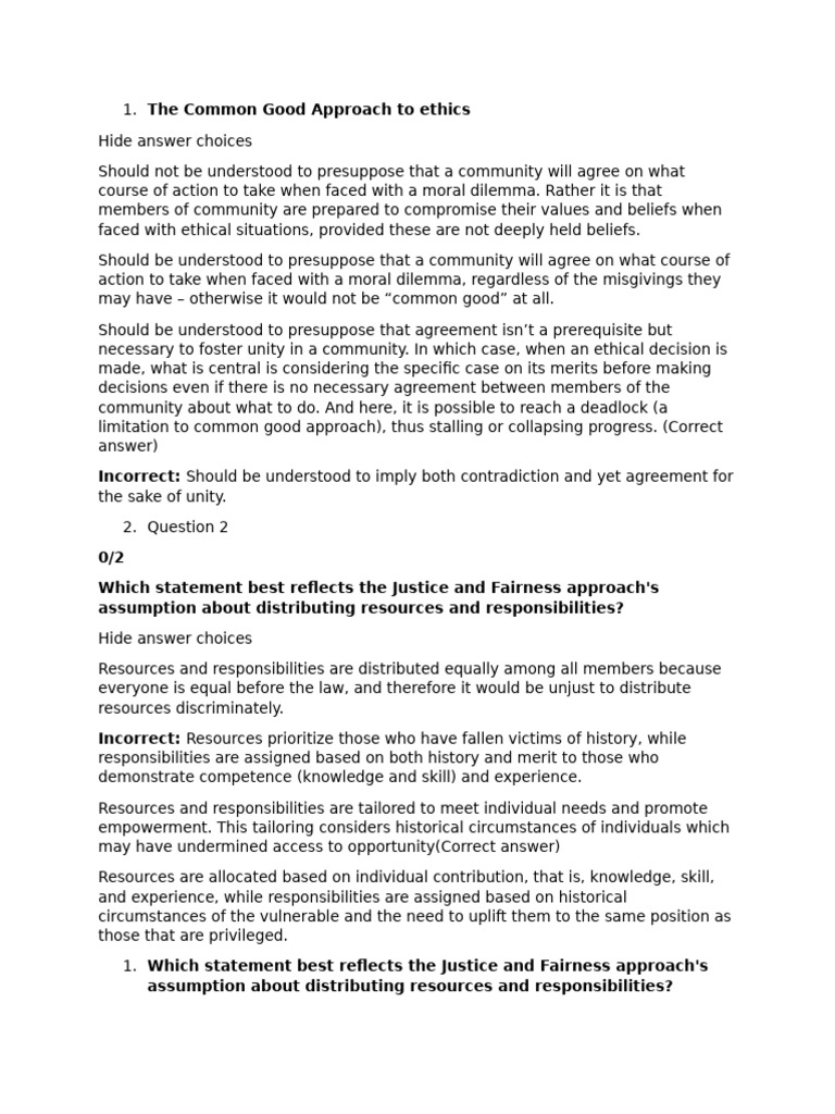 The Common Good Approach To Ethics | PDF | Justice | Crime & Violence