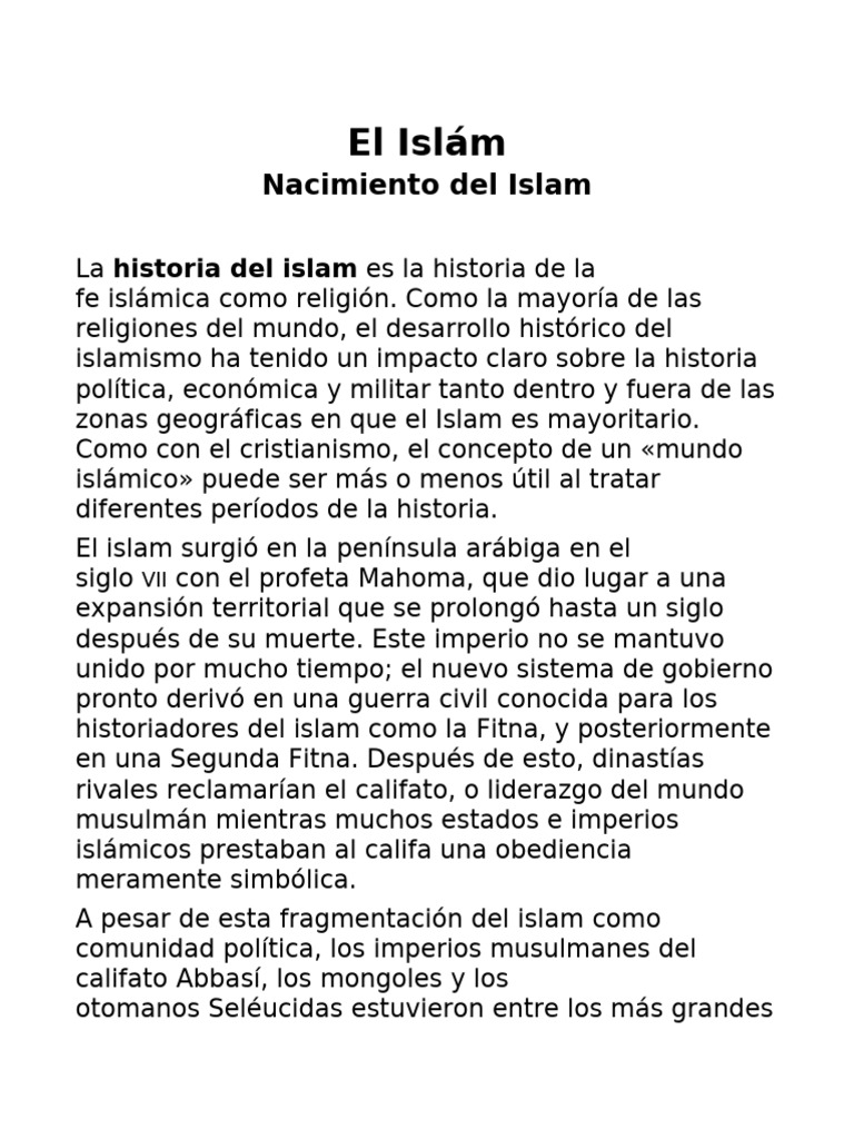Historia y Orígenes del Islam | PDF | Religiones monoteistas ...