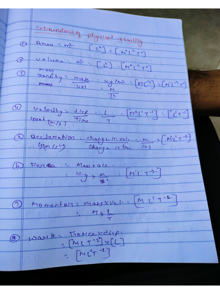 Dimensional Formula | PDF