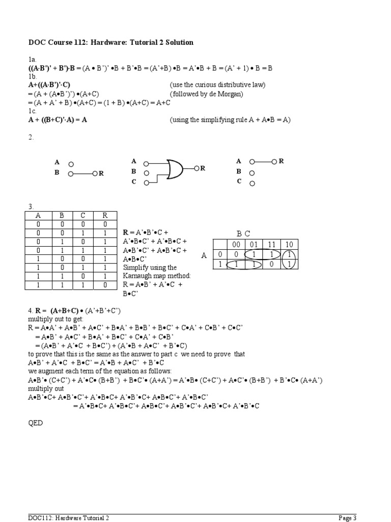 Hardware Tutorial Solution 02 | PDF