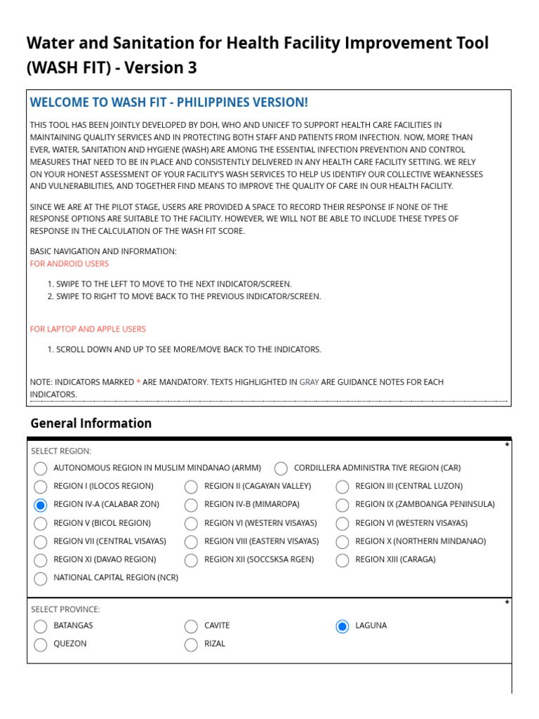 WASH FIT Tool for Health Facilities | PDF | Toilet | Public Health