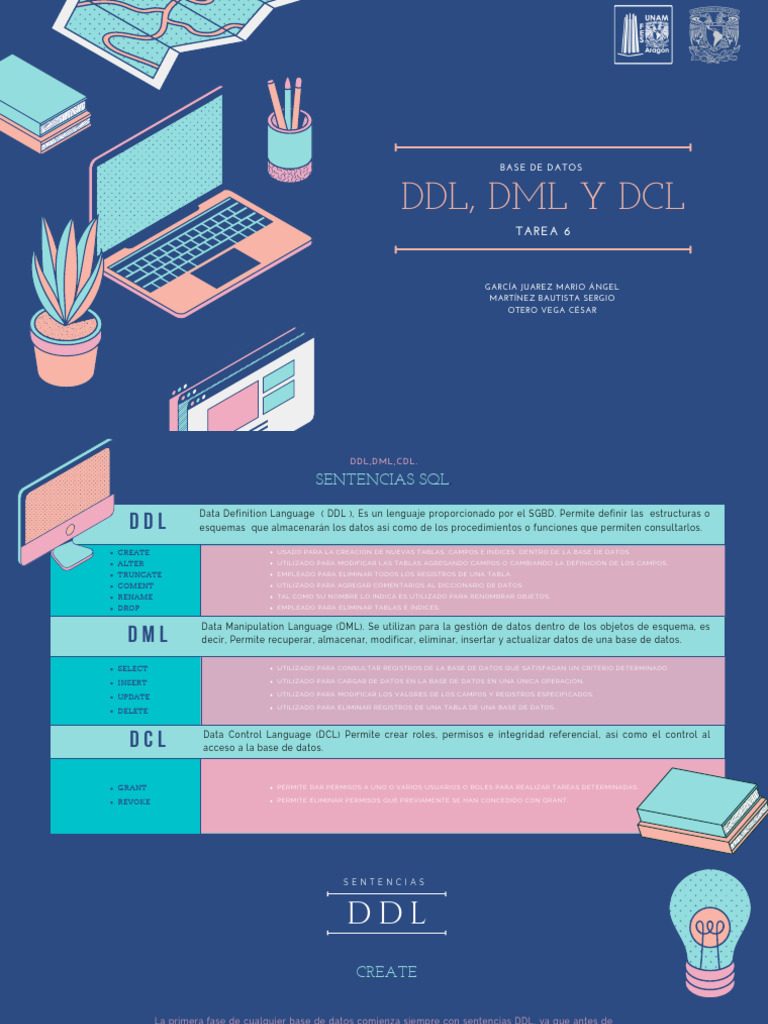 Sentencias DDL DML, DCL | PDF | SQL | Diseño de software