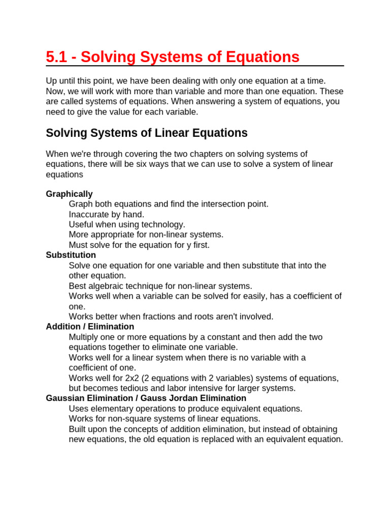 Chapter 5 - Systems of Equations and Inequalities | PDF | Factorization ...