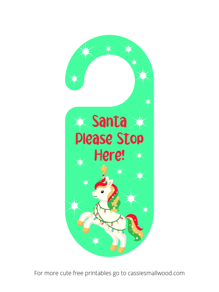 Santa Please Stop Here Door Hangers 4 | PDF